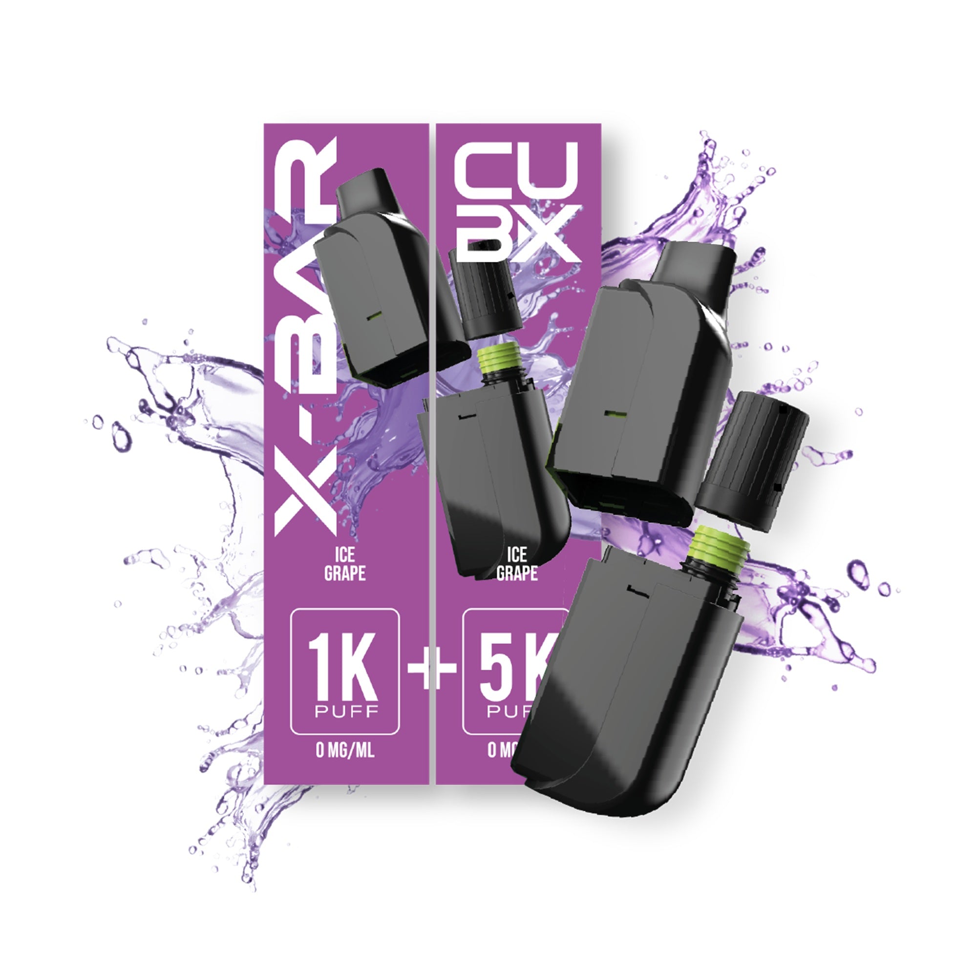 CUB-X 2 Cápsulas – Uva Glaseada – VAPE KOO